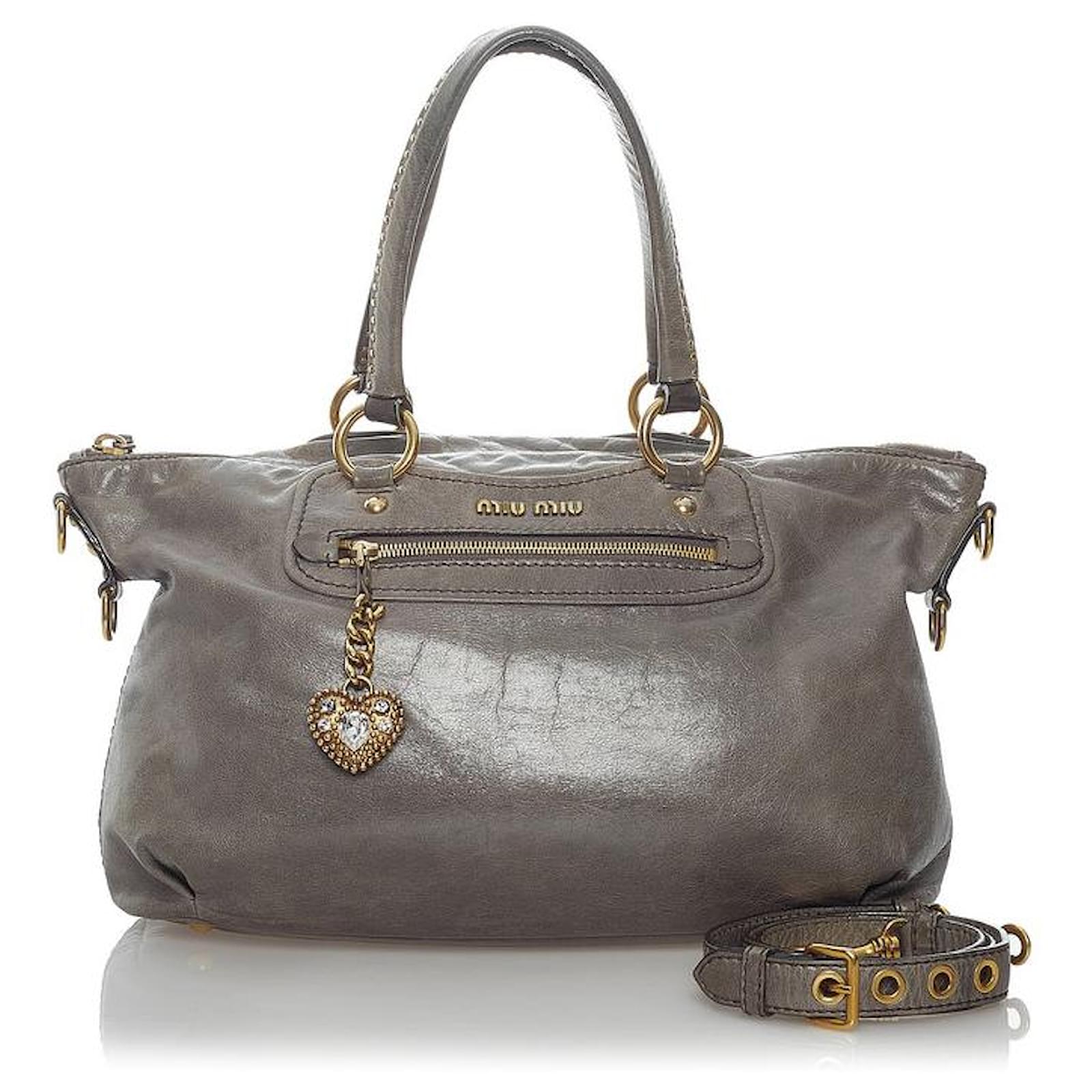 Miu Miu Handbag Grey Pony-style calfskin ref.546241 - Joli Closet
