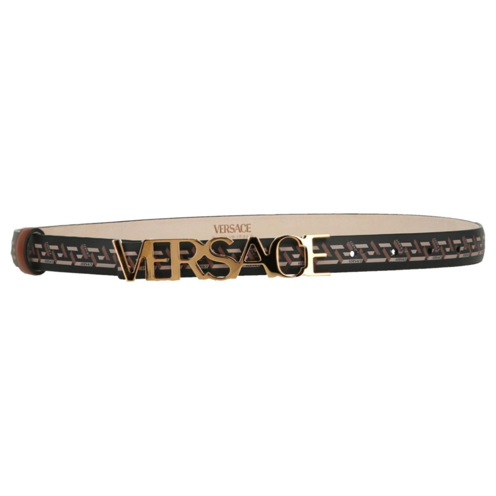 Versace La Greca Monogram Logo Belt Multiple colors Leather ref.548204 ...