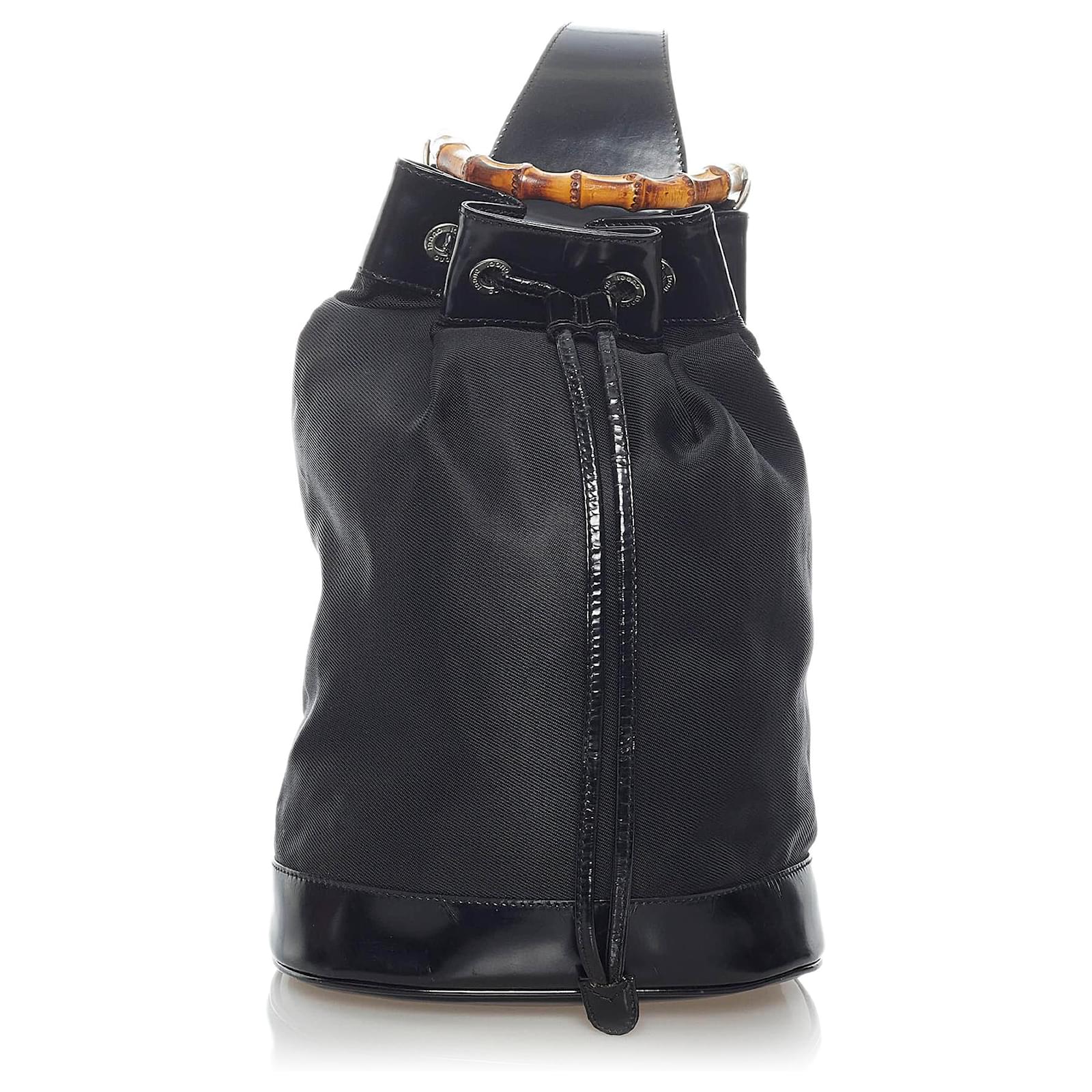 Gucci Black Bamboo Nylon Bucket Bag Cloth ref.548925 - Joli Closet