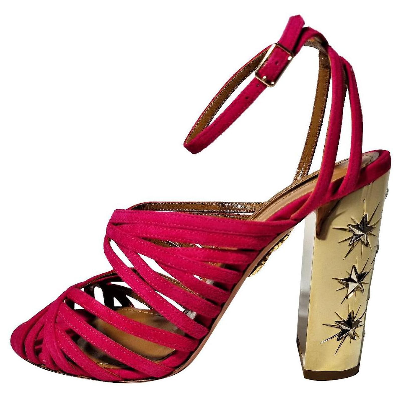 Sandales Aquazzura Cuir Rose ref.549872 - Joli Closet