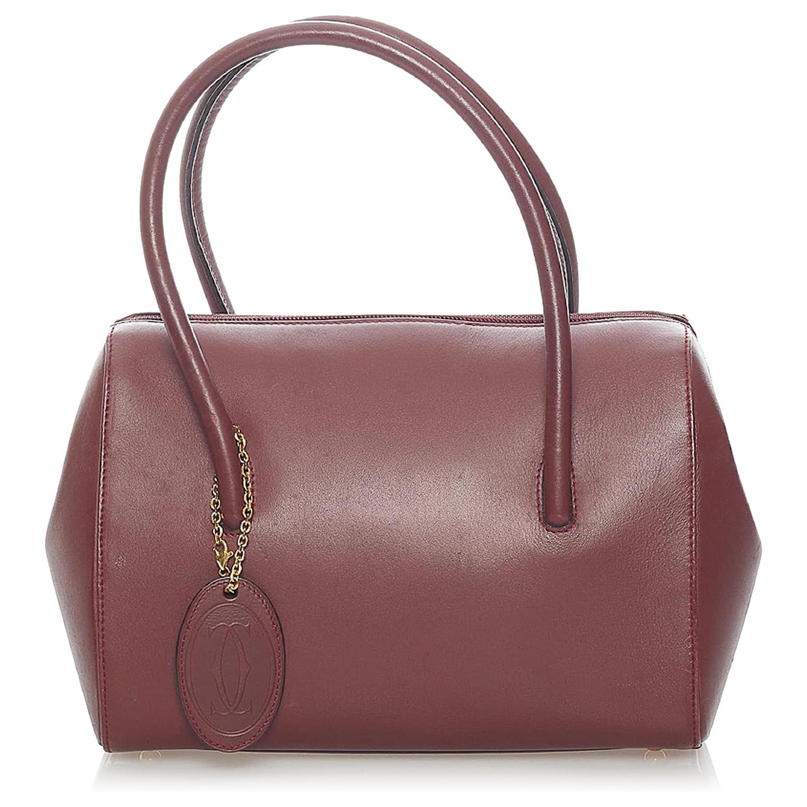 Cartier Red Must de Cartier Leather Handbag Dark red Pony-style ...