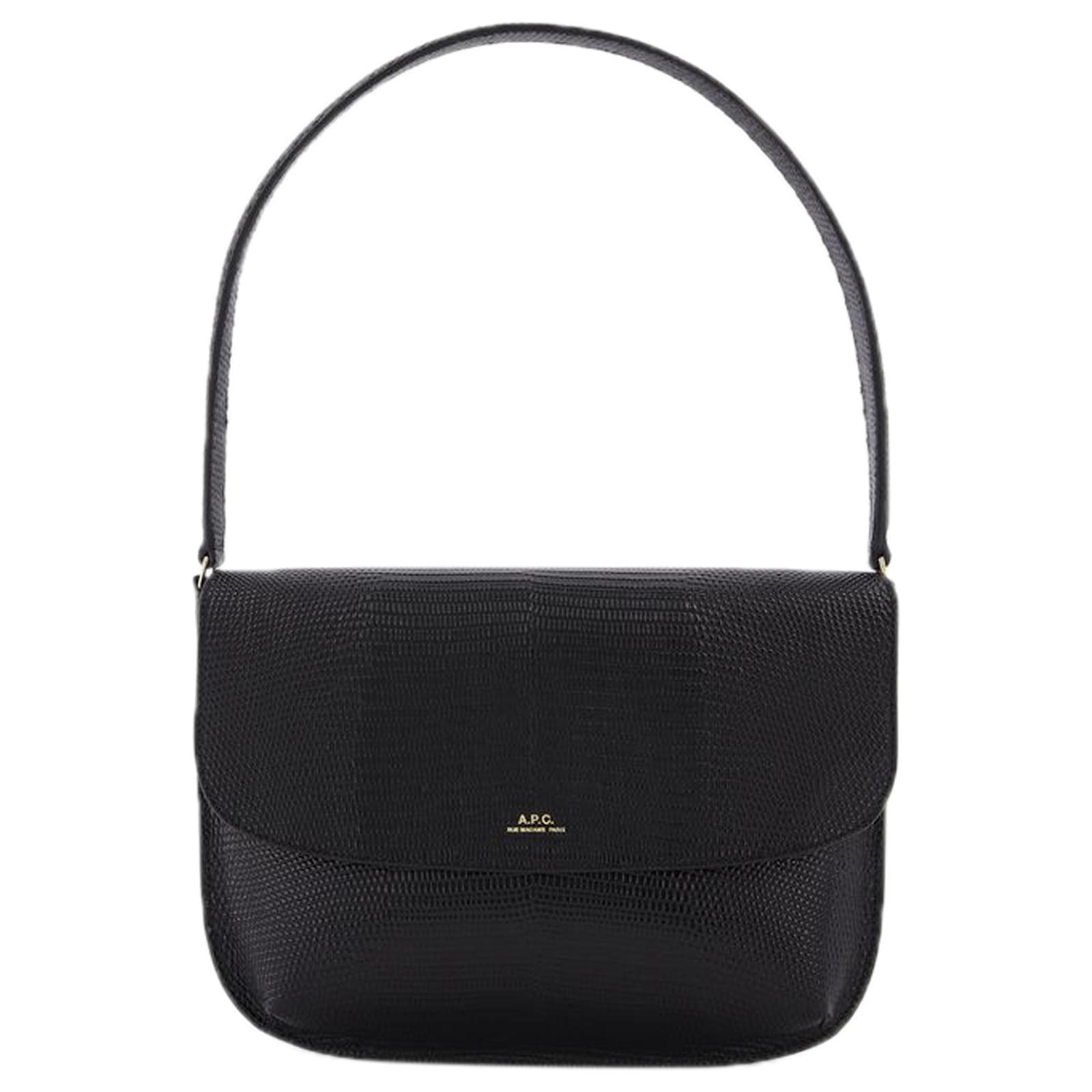 Apc Sarah Bag in Black Snake Embossed Leather ref.551622 - Joli Closet
