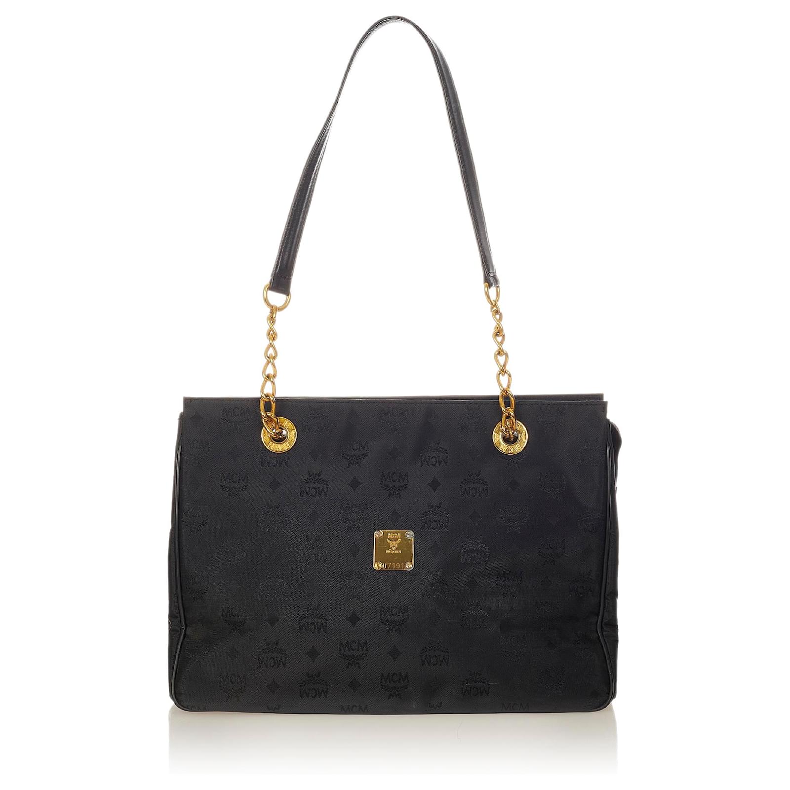 Sac cabas en nylon noir Visetos MCM Tissu ref.553237 - Joli Closet