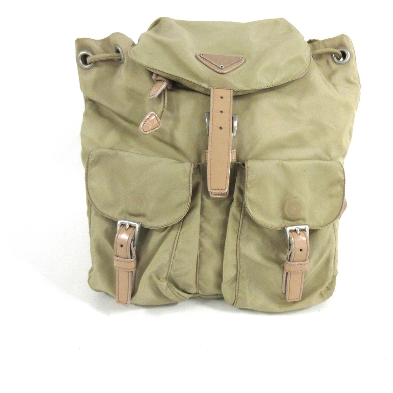Prada backpack Khaki Synthetic ref.559861 - Joli Closet