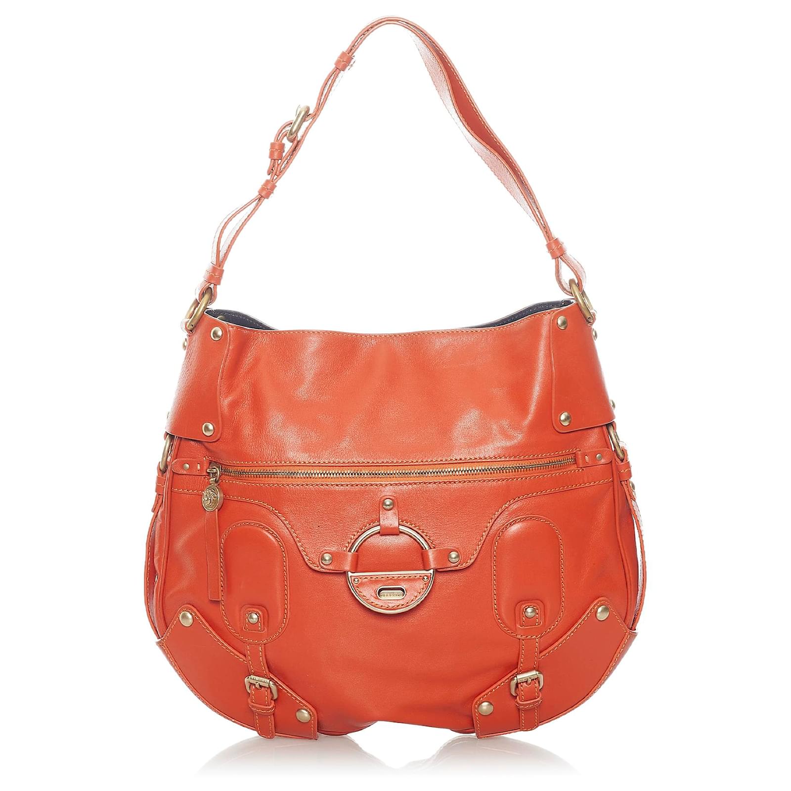 Versace Orange Leather Tote Bag Pony-style calfskin ref.561264 - Joli ...