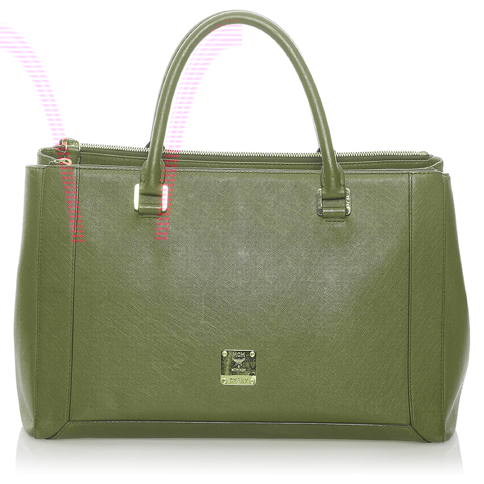 MCM Red Nuovo Leather Satchel Pony-style calfskin ref.561277 - Joli Closet