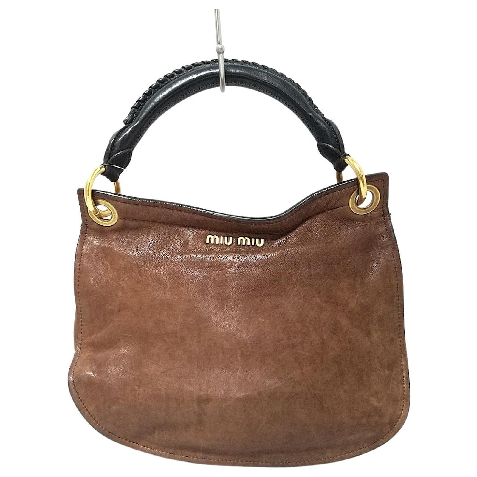 Miu Miu Handbag Brown Leather ref.565940 - Joli Closet
