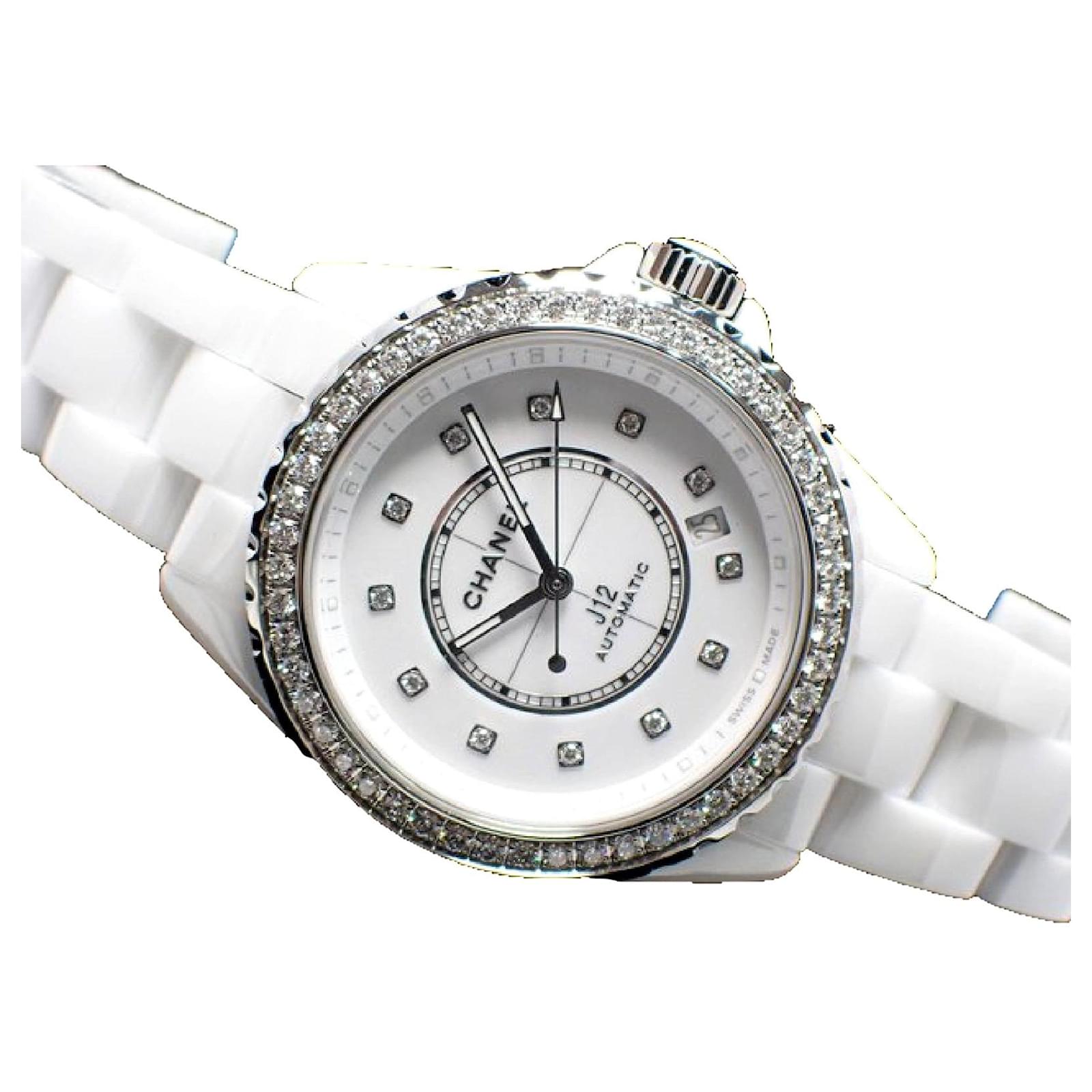CHANEL H7189 J12 Calibre blanc 12.1 Lunette diamant 38 MM Véritable ...