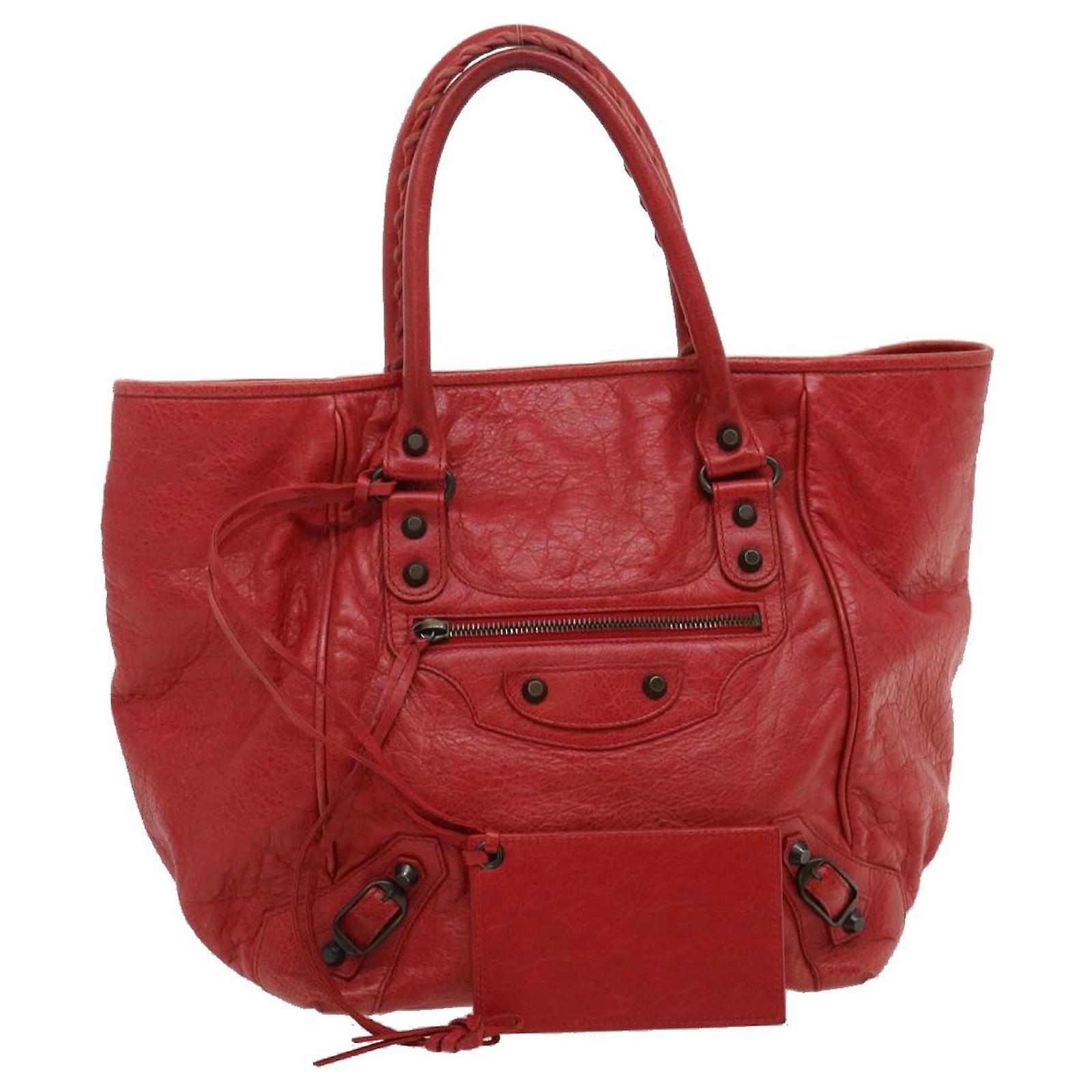 Balenciaga Tote Bag Red Leather ref.569486 - Joli Closet