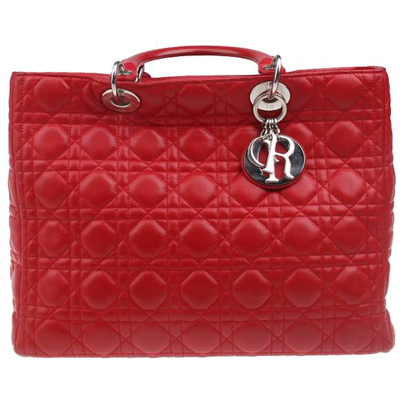 Dior Lady Dior Cuir Rouge ref.569582 - Joli Closet
