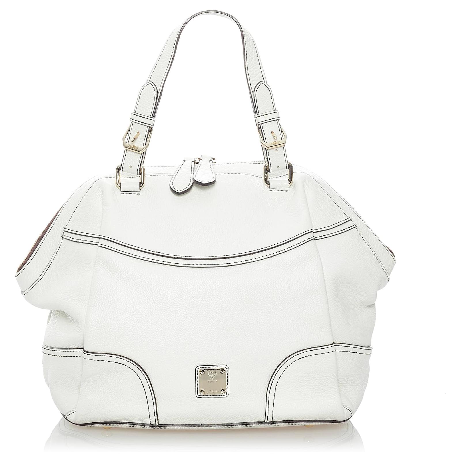 MCM White Leather Shoulder Bag Pony-style calfskin ref.570096 - Joli Closet