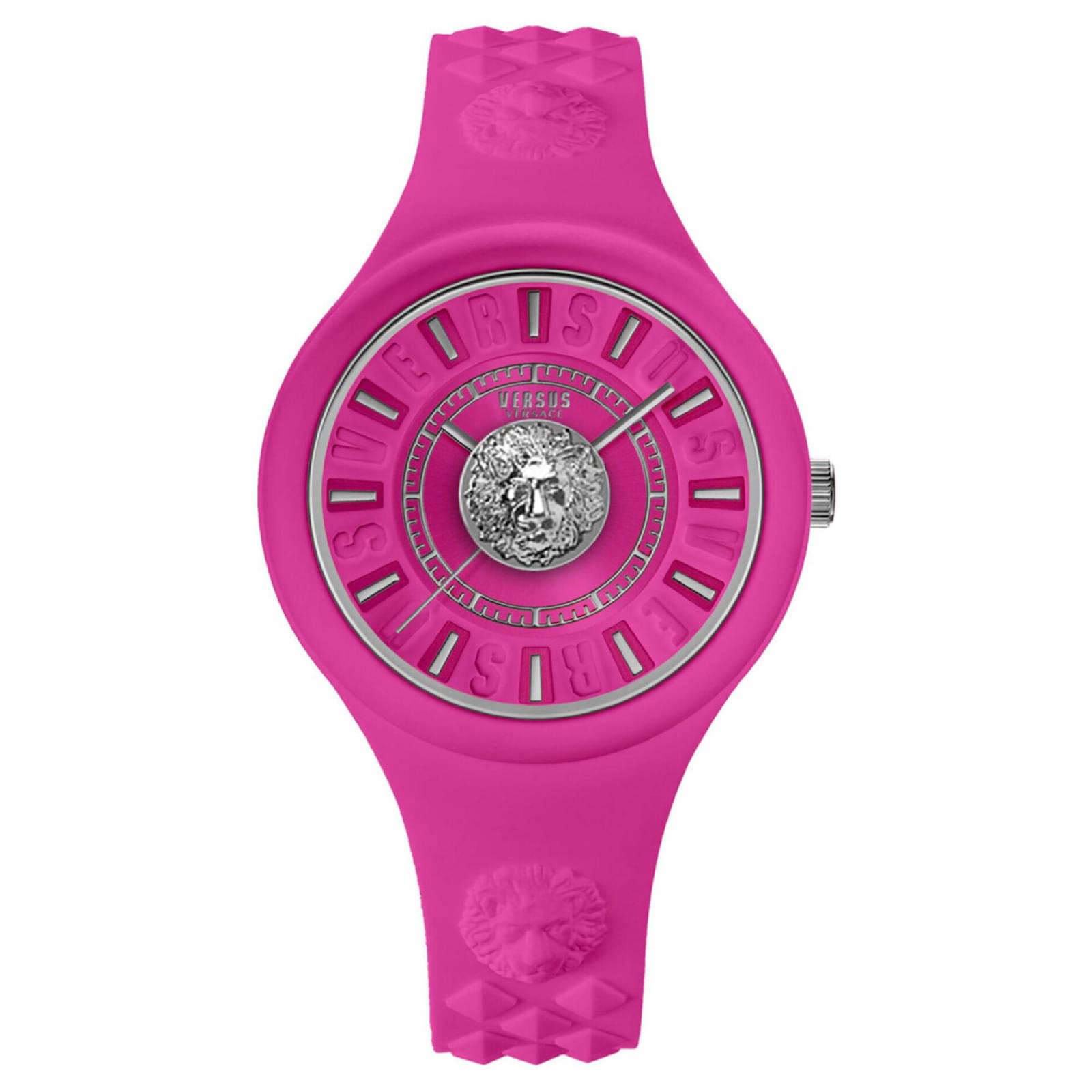 Autre Marque Versus Versace Fire Island Lion Strap Watch Pink ref ...