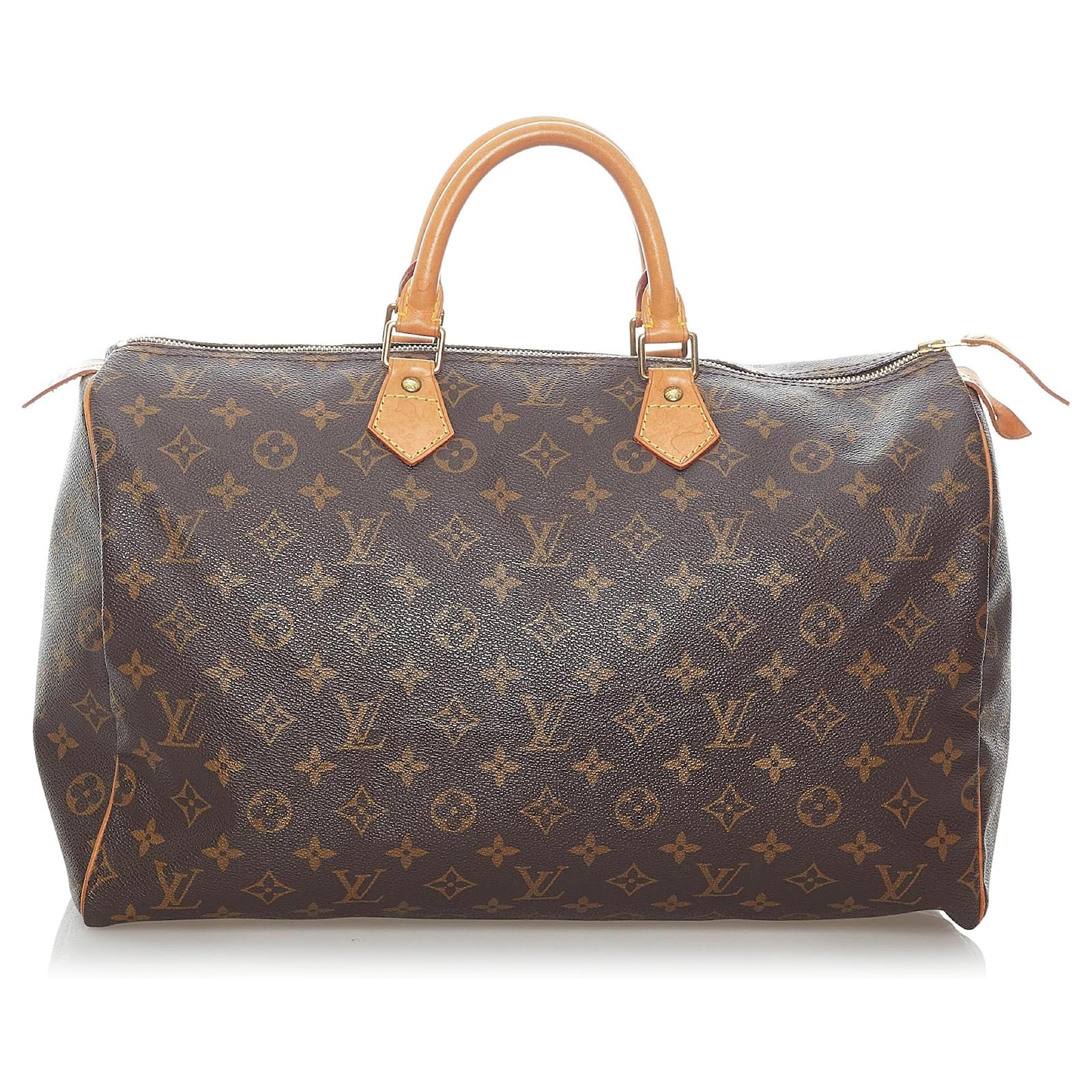 Louis Vuitton Brown Monogram Speedy 40 Leather Cloth ref.571898 - Joli ...