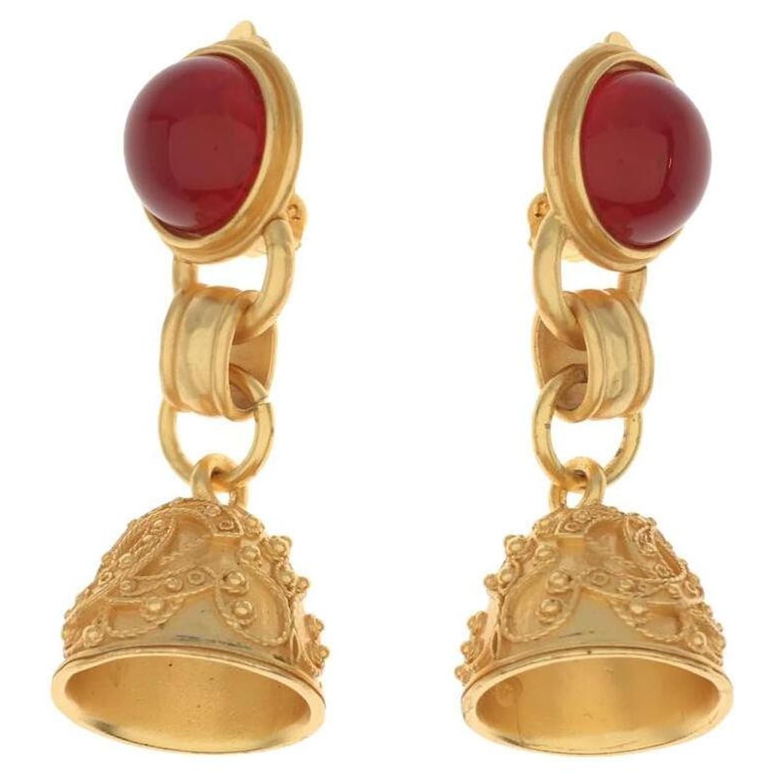 CHANEL VINTAGE CHANEL / 94 P / 94 years / bell / earrings /colored ...