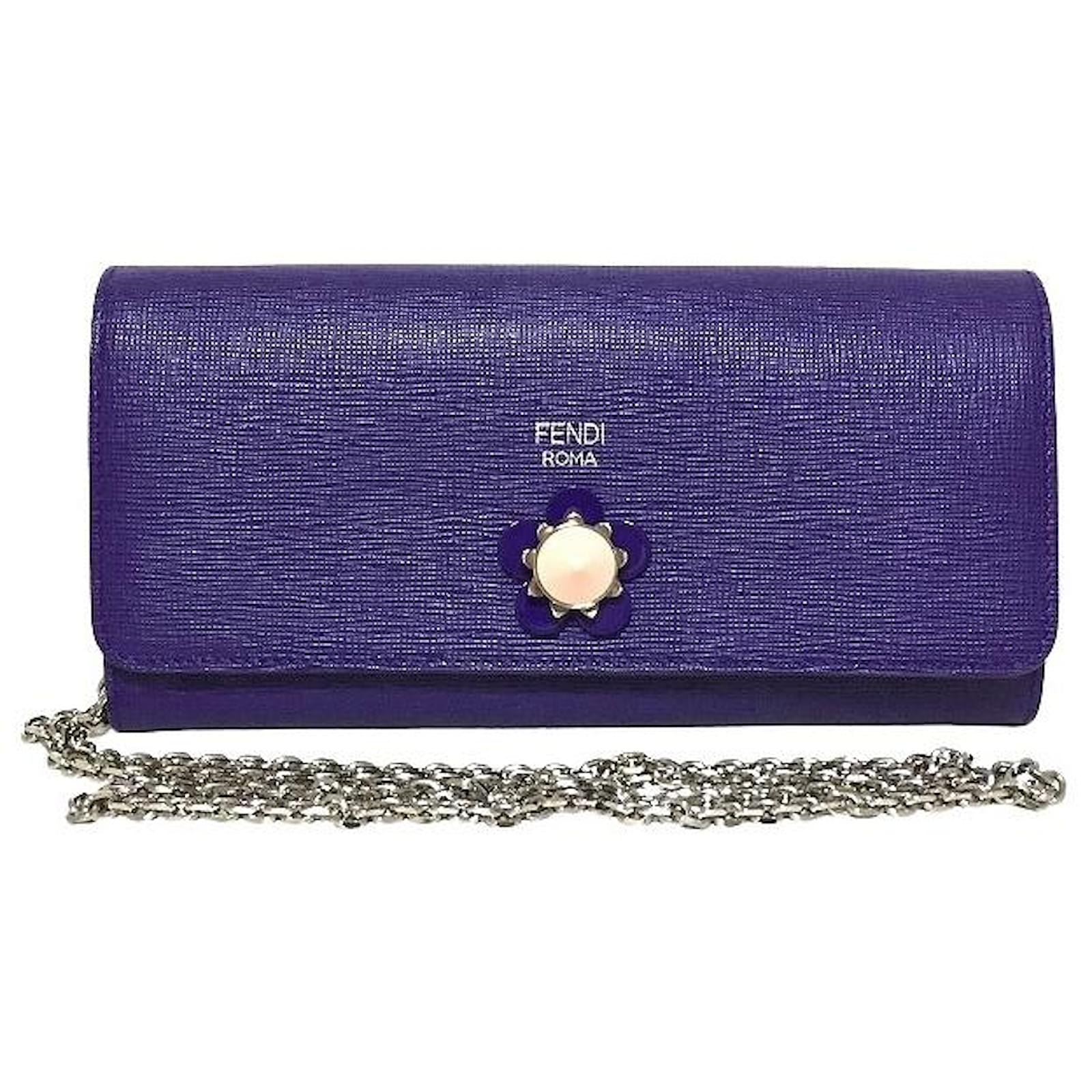 Fendi Continental Purple Leather ref.574402 - Joli Closet