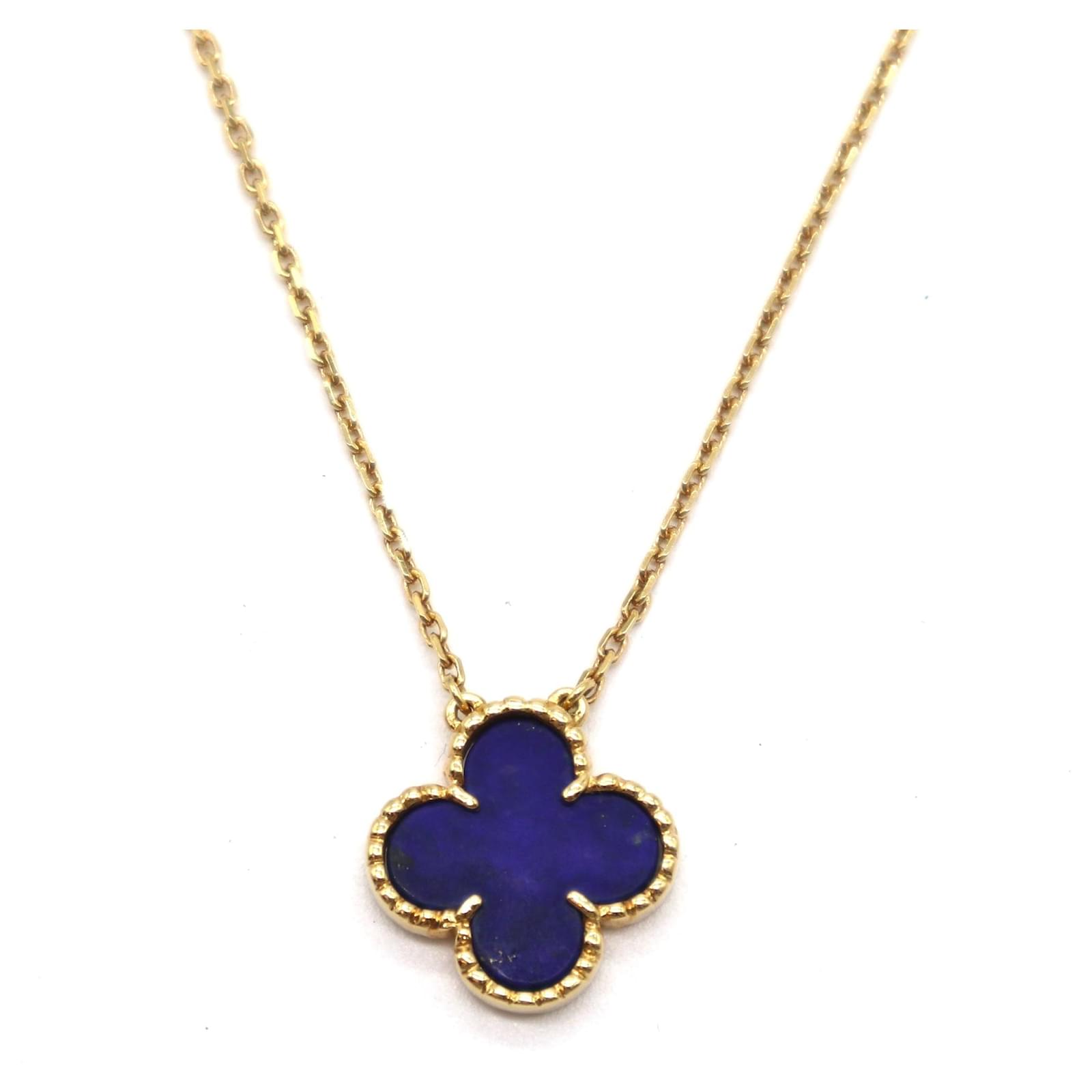 VAN CLEEF & ARPELS 18k Collar Vintage Alhambra con piedra de ...