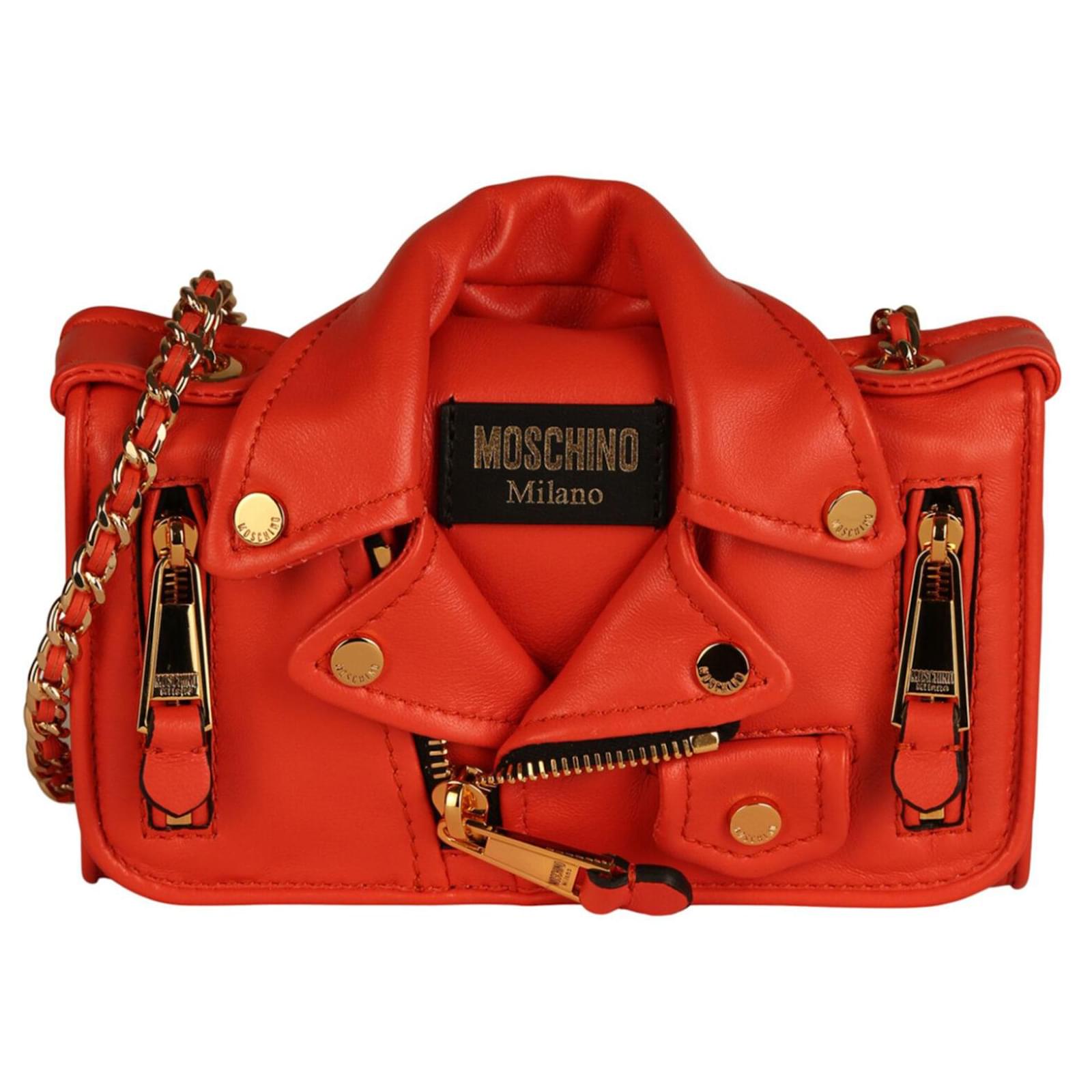 Moschino Moto Jacket Leather Crossbody Red ref.578228 - Joli Closet