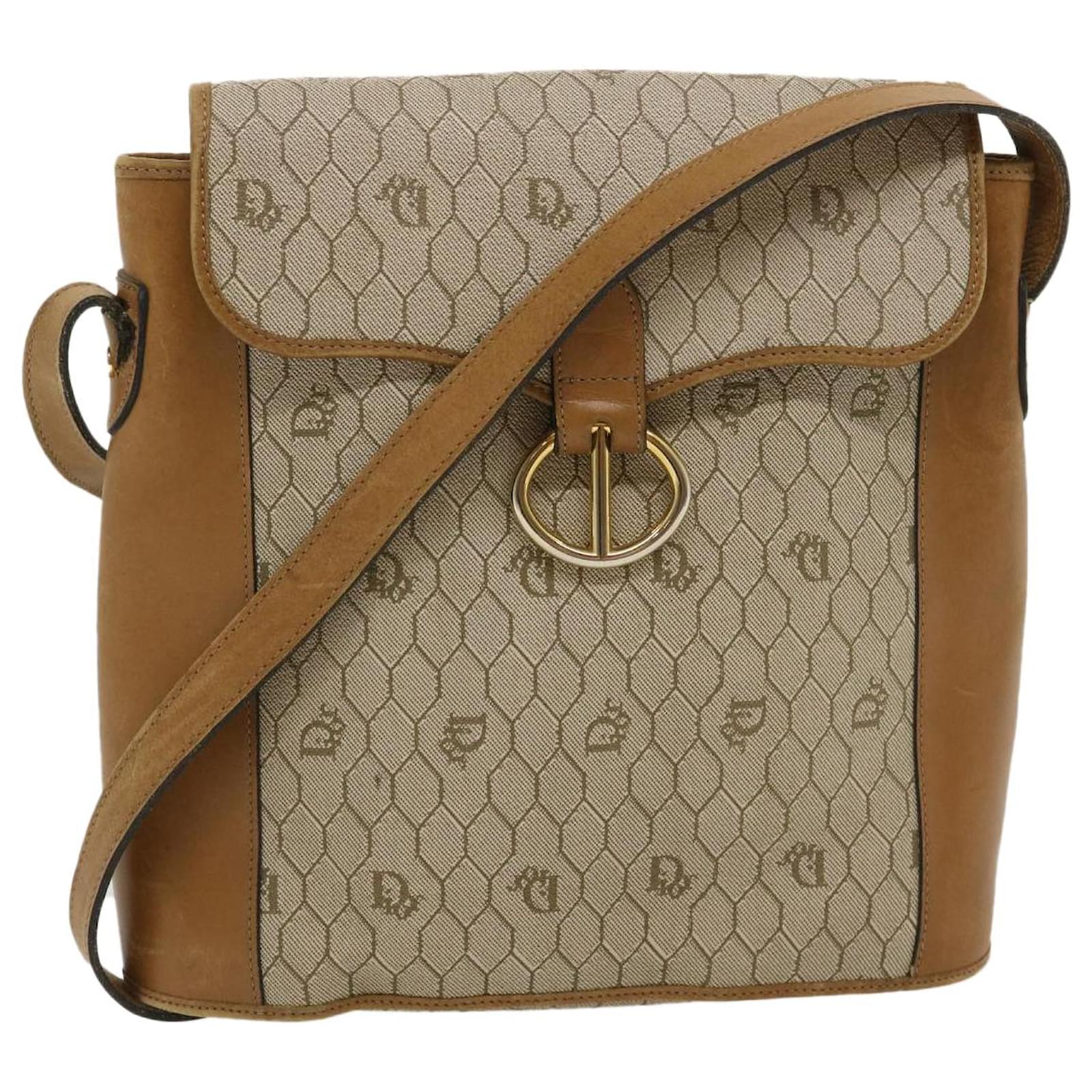 Christian Dior Honeycomb Umhängetasche PVC Leder Beige Auth ar7006 ref ...