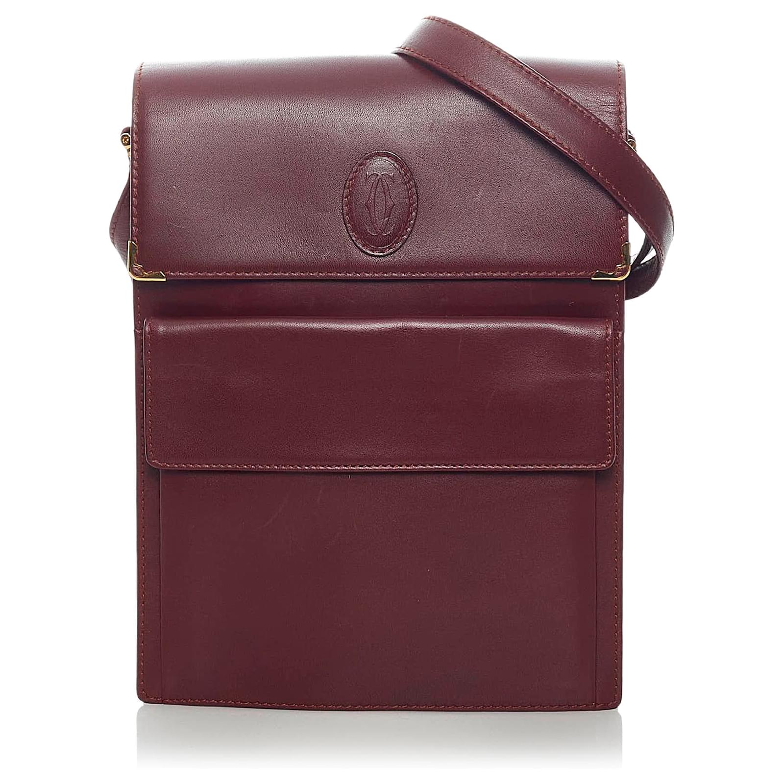 Cartier Red Must De Cartier Leather Crossbody Bag Dark red Pony-style ...