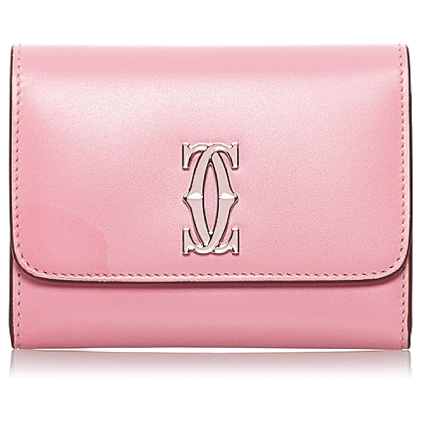 Cartier Pink Must De Cartier Leather Small Wallet Pony-style calfskin ...