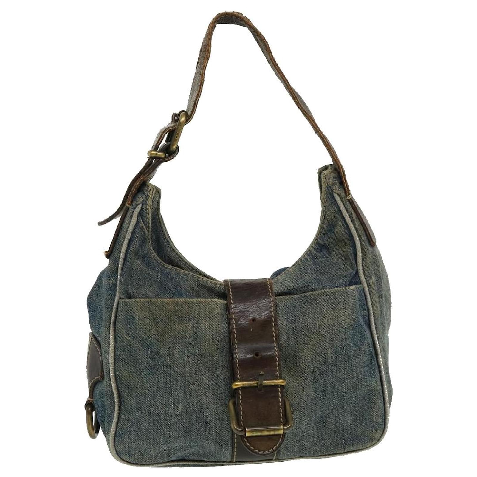 GUCCI Denim Shoulder Bag Blue Auth ti628 Cotton ref.582288 - Joli Closet