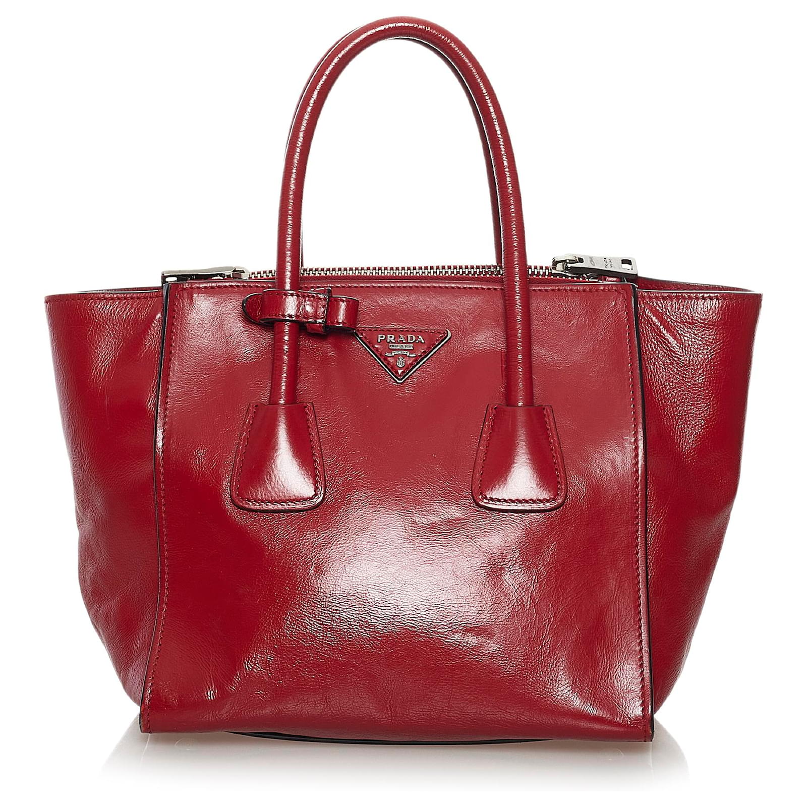 Prada Red Twin Pocket Leather Handbag Pony-style calfskin ref.584315 ...