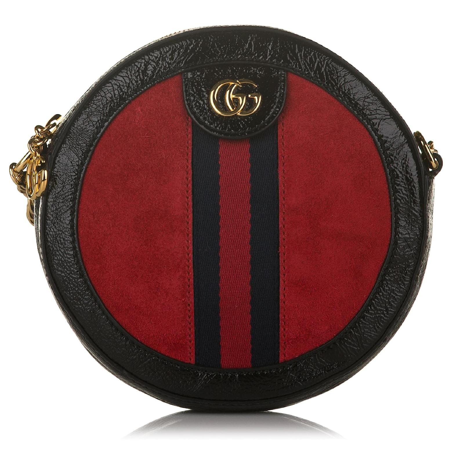 Gucci Red Mini Round Ophidia Suede Crossbody Bag Multiple colors ...