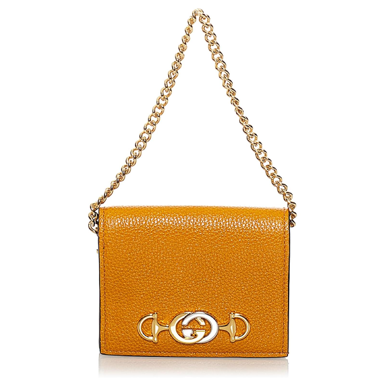 Gucci Orange Zumi Leather Wallet Pony-style calfskin ref.JC586855 (Sold ...