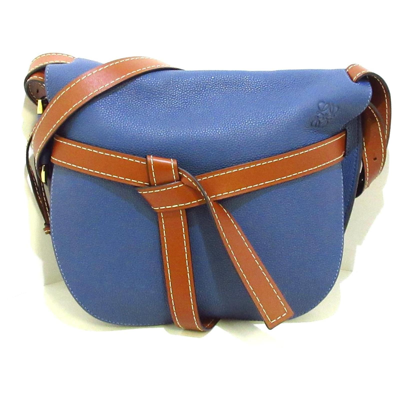 Loewe Gate Blue Leather ref.587194 - Joli Closet