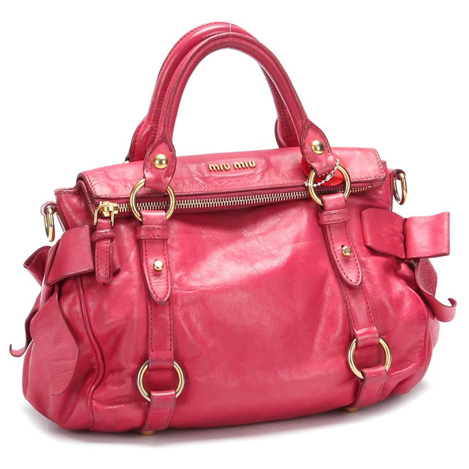 Miu Miu Vitello Fuschia Leather ref.589382 - Joli Closet