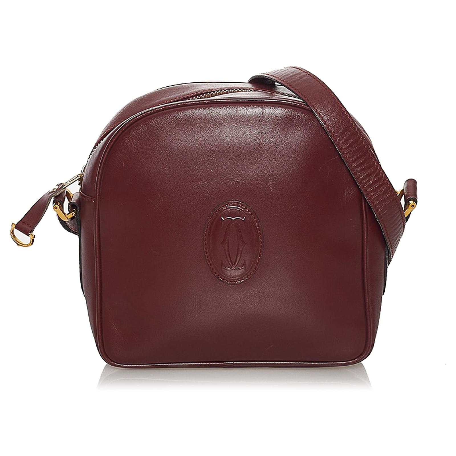 Cartier Red Must De Cartier Leather Crossbody Bag Dark red Pony-style ...