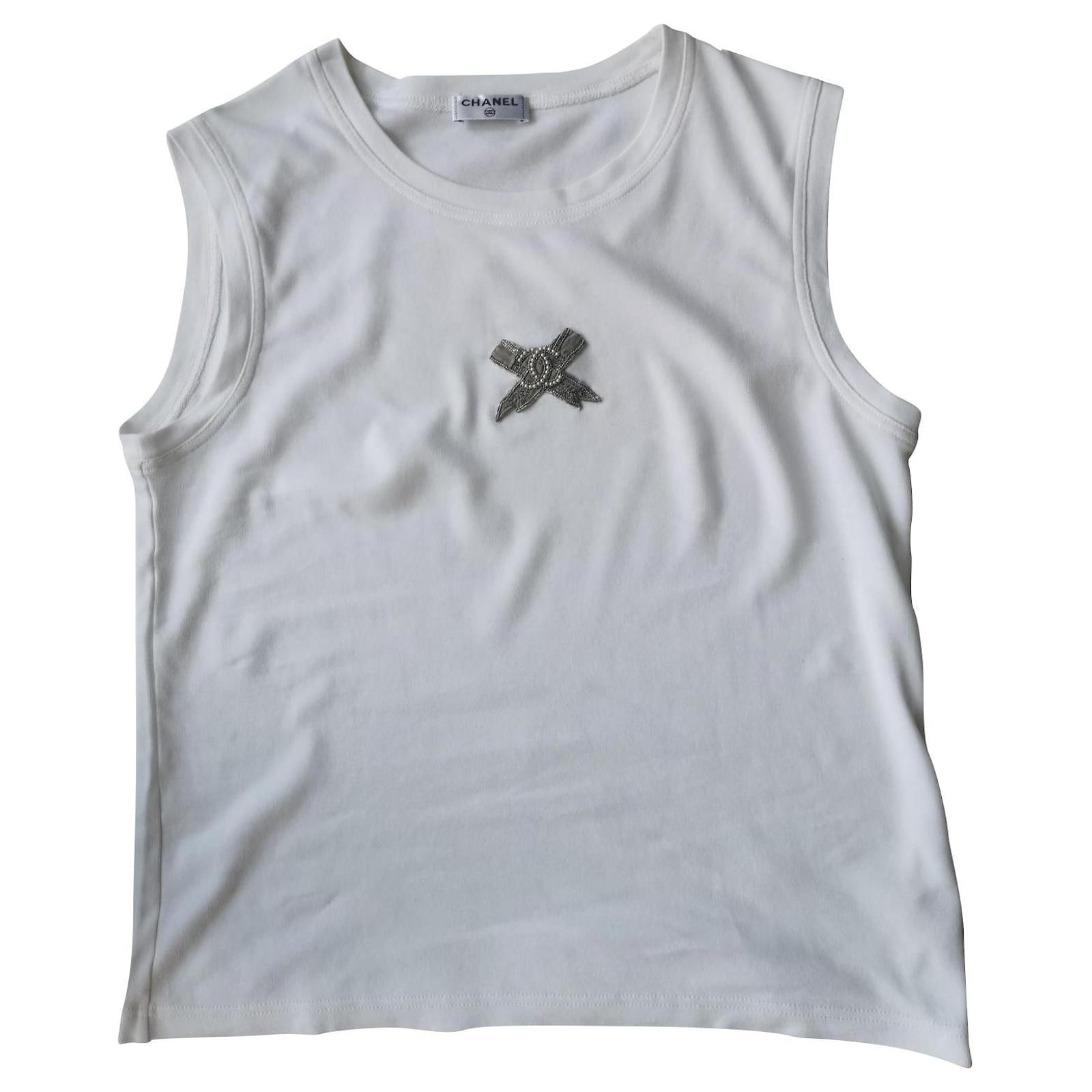 Chanel top White Cotton ref.591638 - Joli Closet