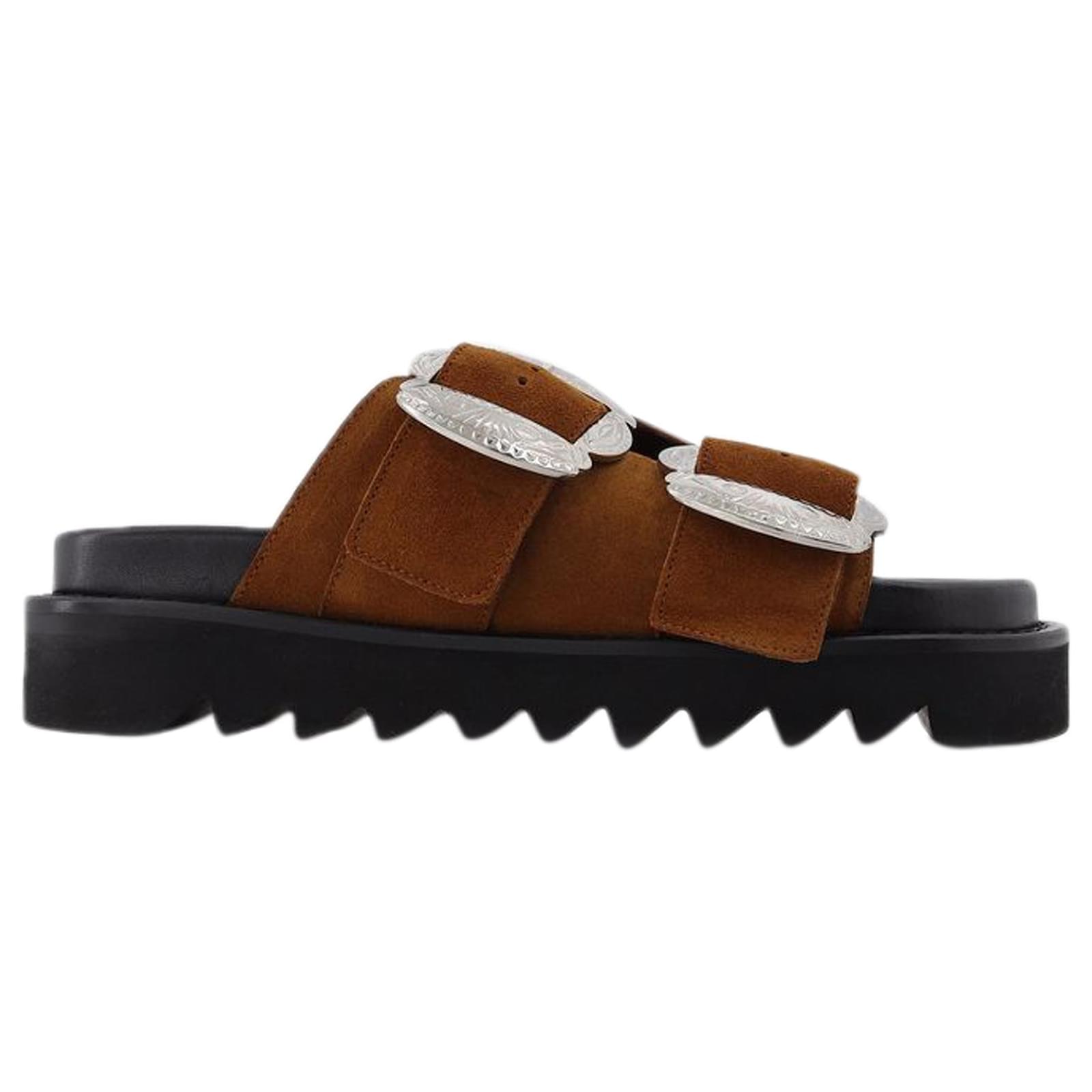 Toga Pulla Sandals in Brown Suede Leather ref.592094 - Joli Closet