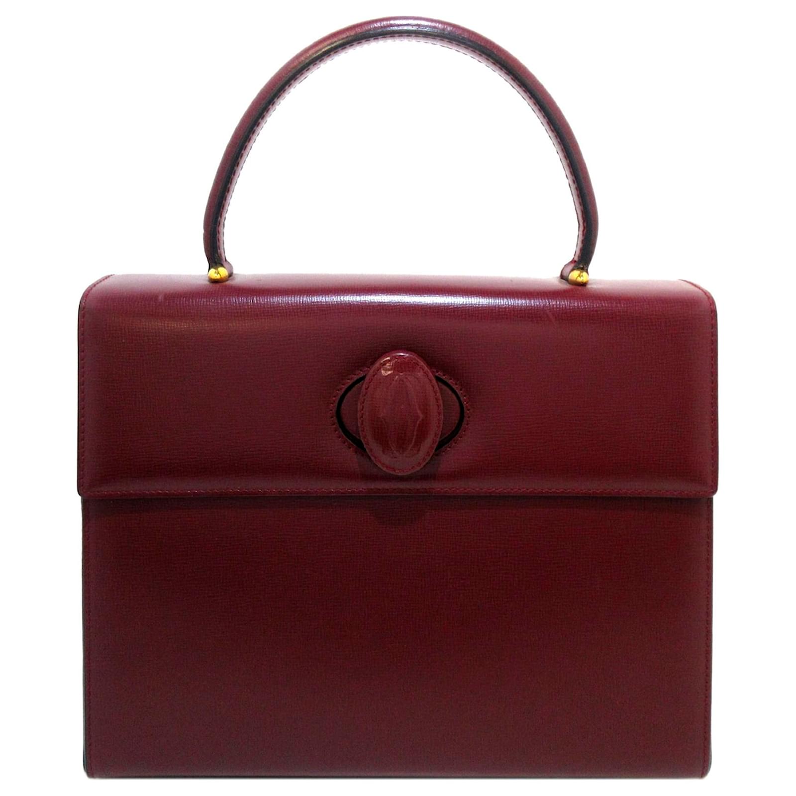 Cartier Red Must de Cartier Leather Handbag Dark red Pony-style ...