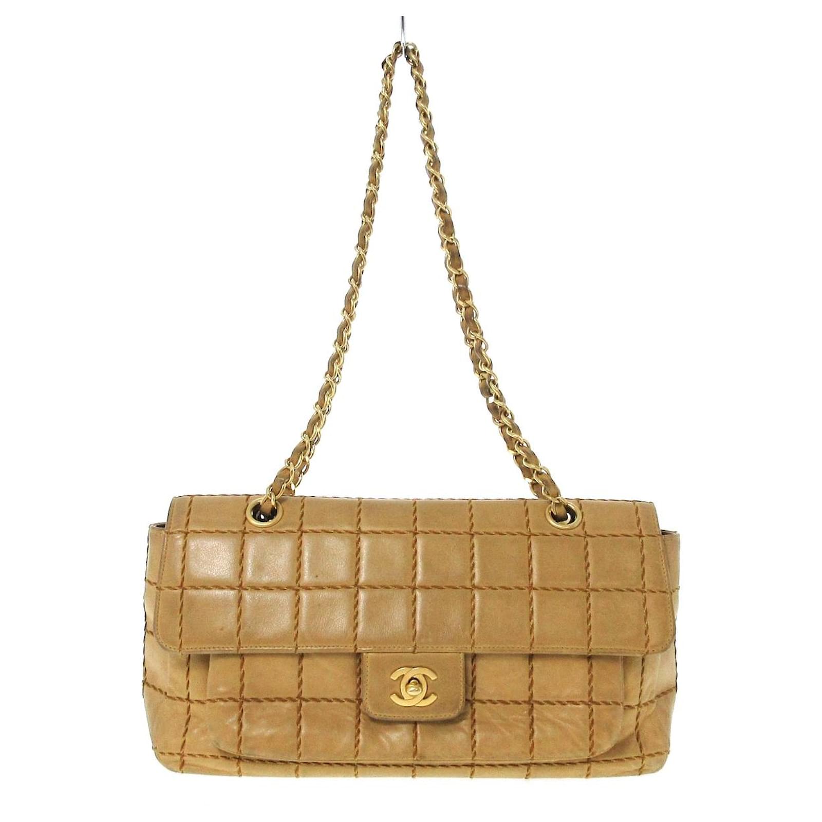 Chanel Chocolate bar Beige Pony-style calfskin ref.594269 - Joli Closet