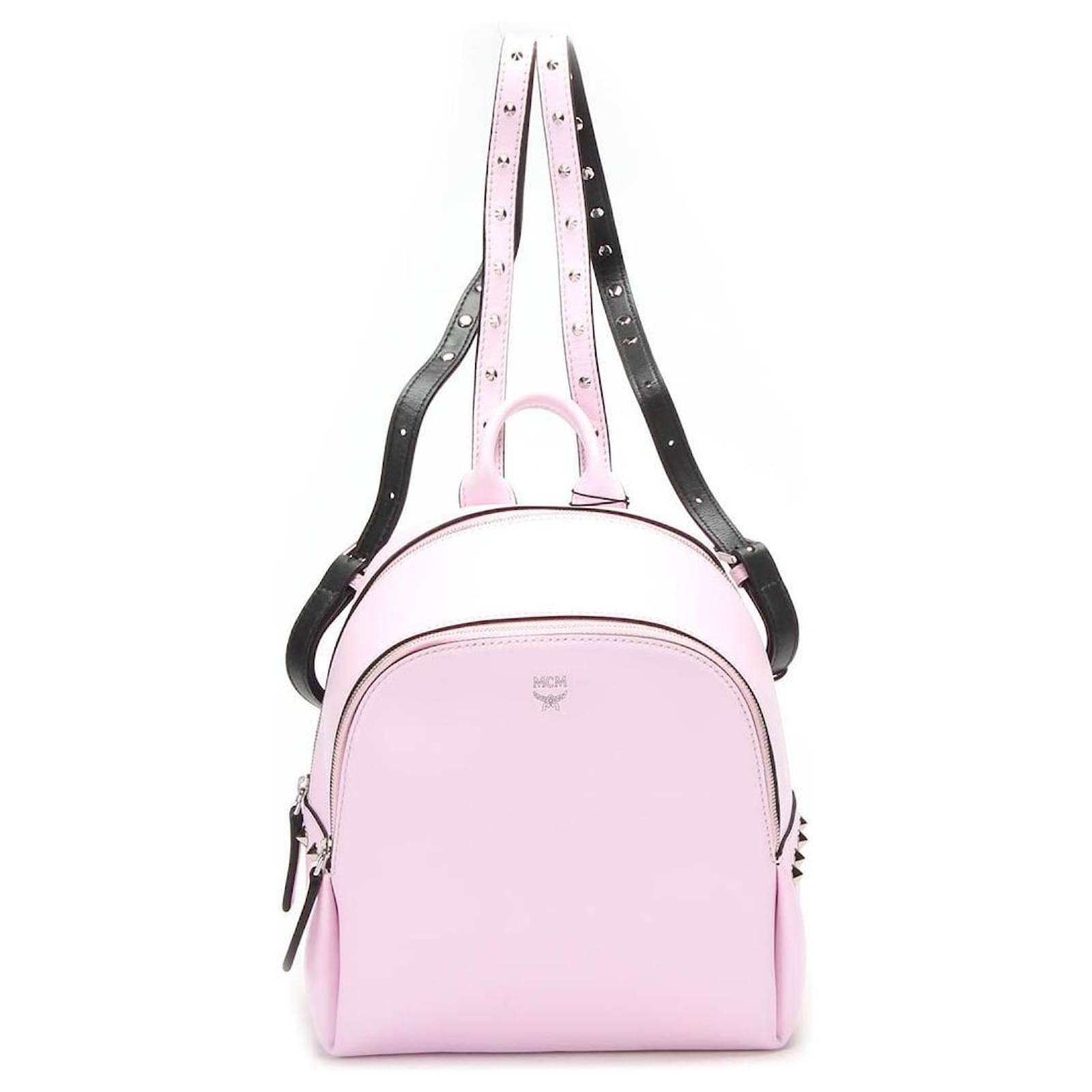 MCM Studded Leather Mini Backpack Pink ref.595502 - Joli Closet
