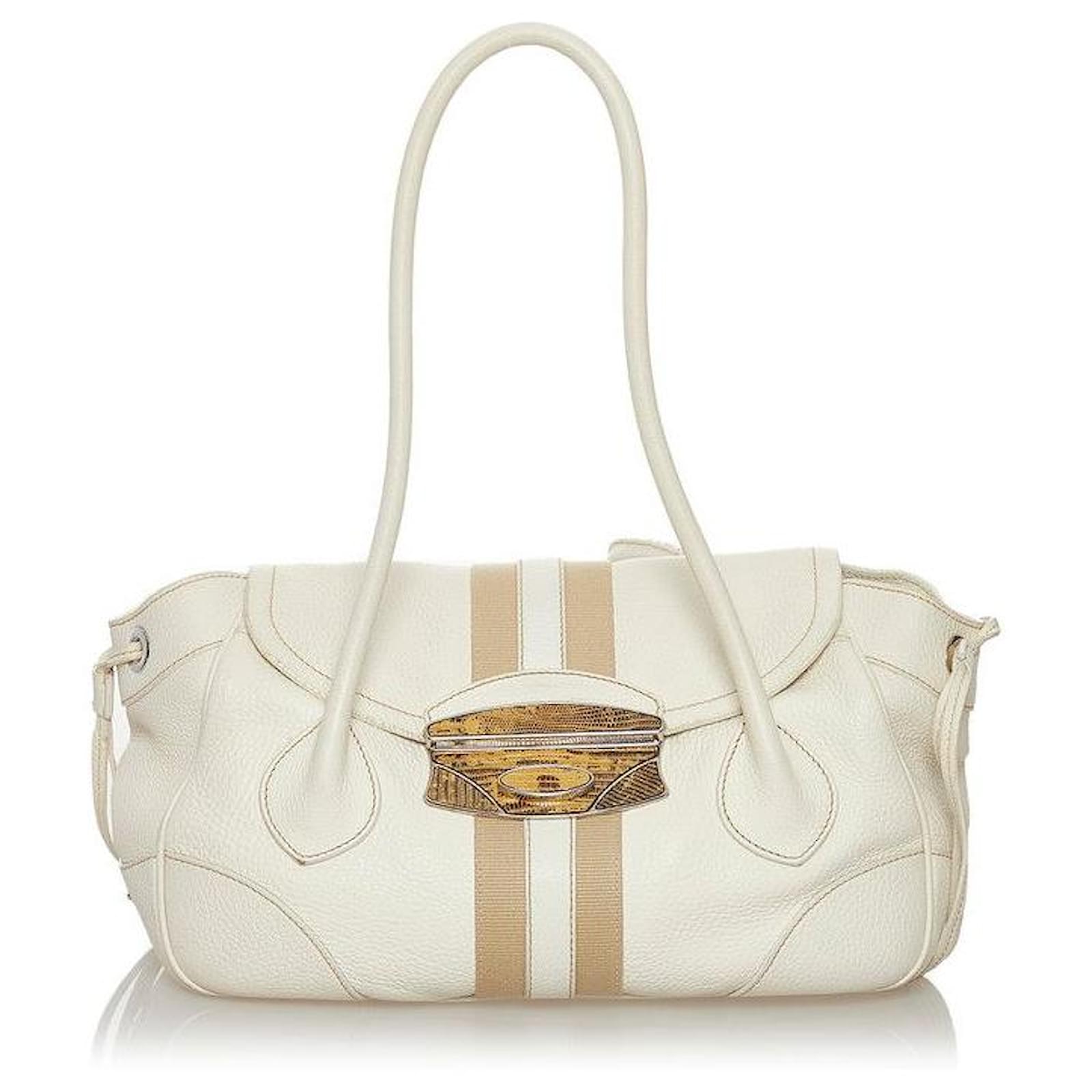 Prada Leather Shoulder Bag White Pony-style calfskin ref.596202 - Joli ...