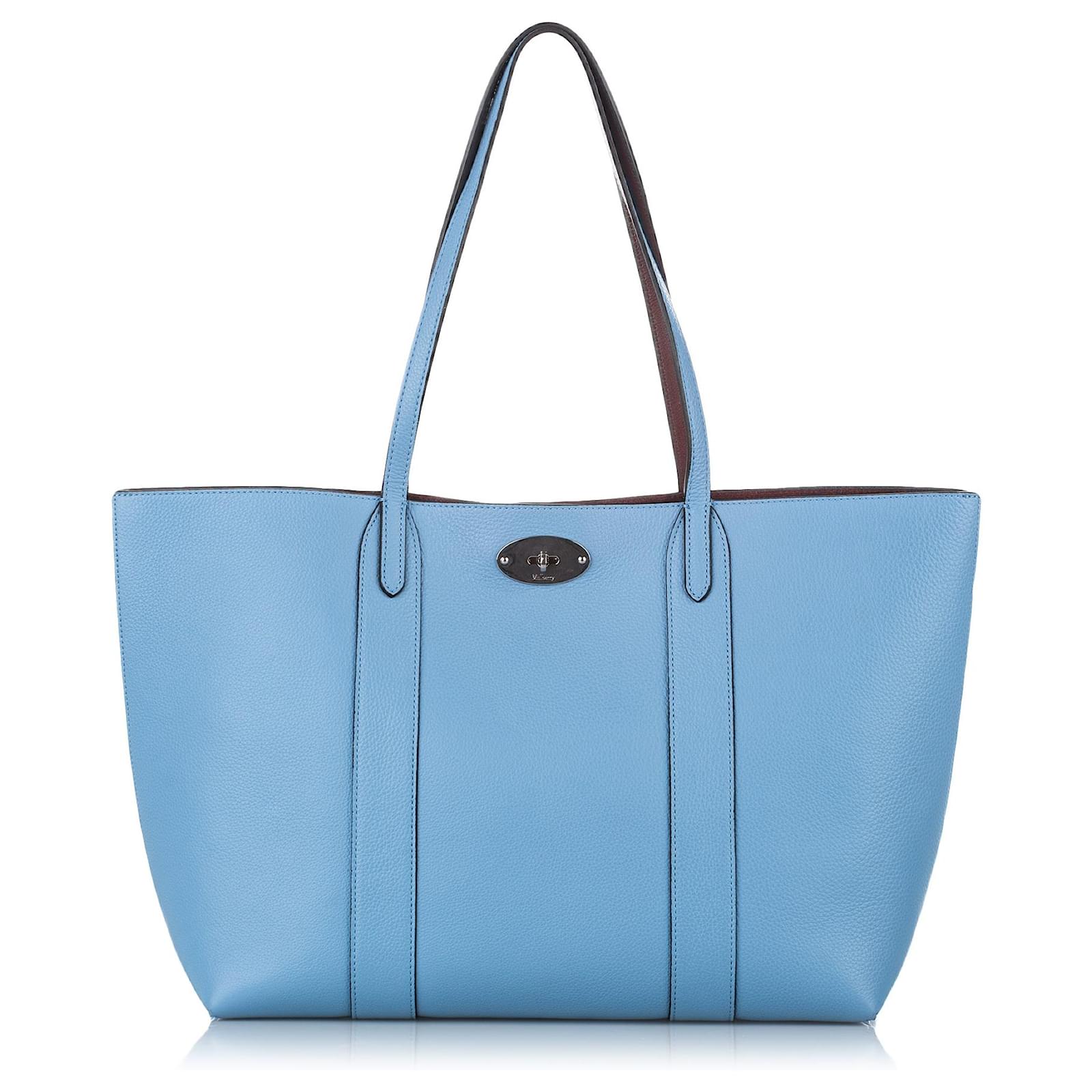 Mulberry Blue Bayswater Leather Tote Bag Light blue Pony-style calfskin ...