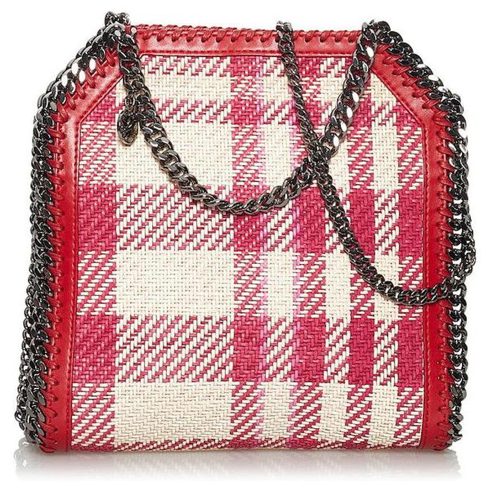 Stella Mc Cartney Tartan Falabella Crossbody Bag Red Wool ref.597712 ...