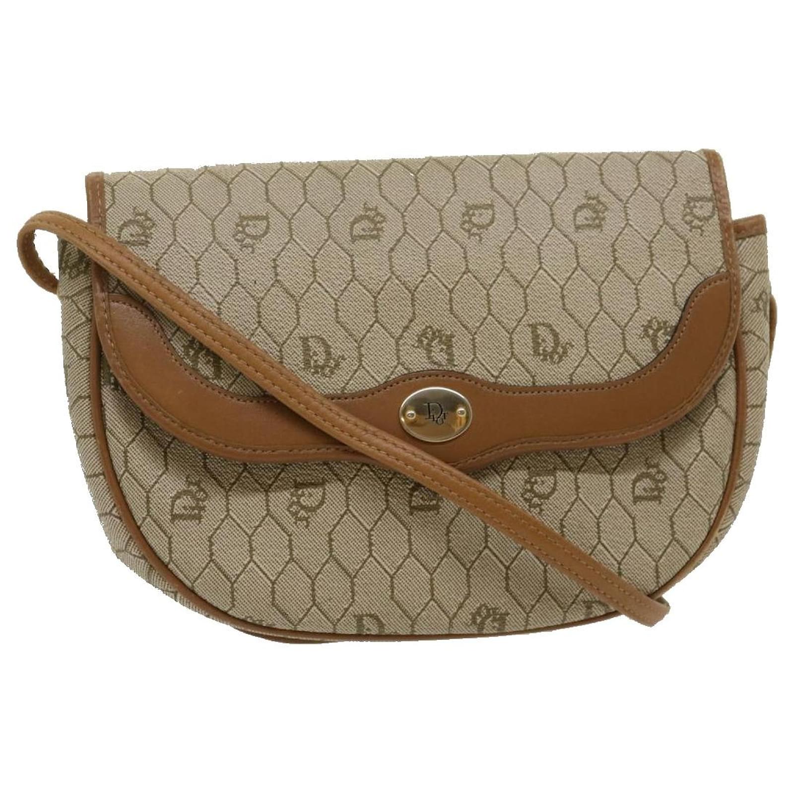 Christian Dior Honeycomb Umhängetasche PVC Leder Beige Auth ar7042 ref ...