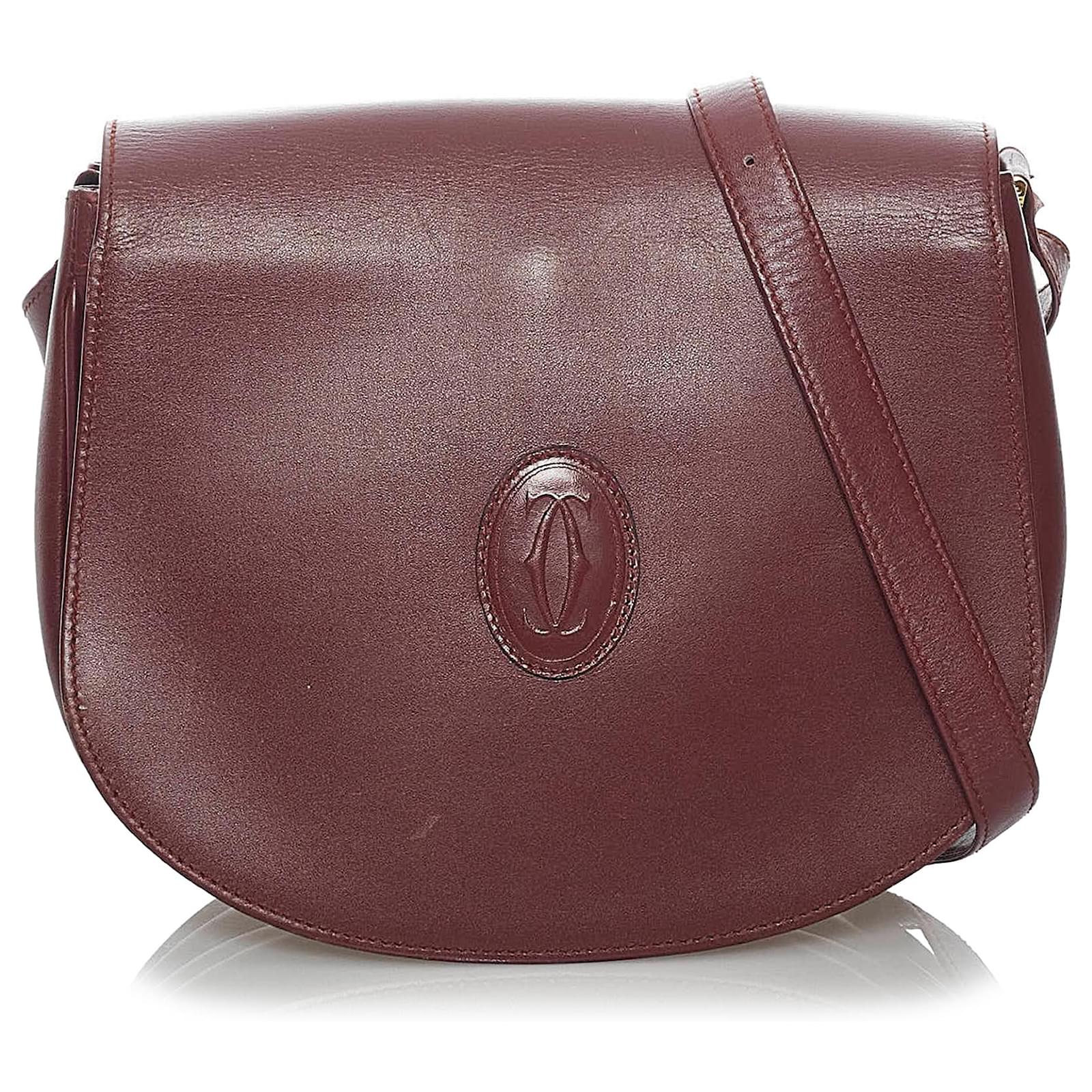 Cartier Red Must De Cartier Leather Crossbody Bag Dark red Pony-style ...