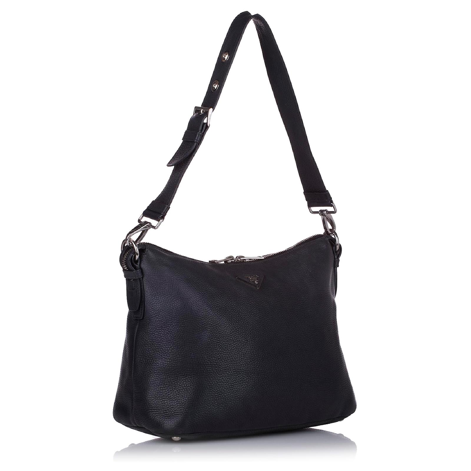 Prada Black Leather Tote Bag Pony-style calfskin ref.598435 - Joli Closet