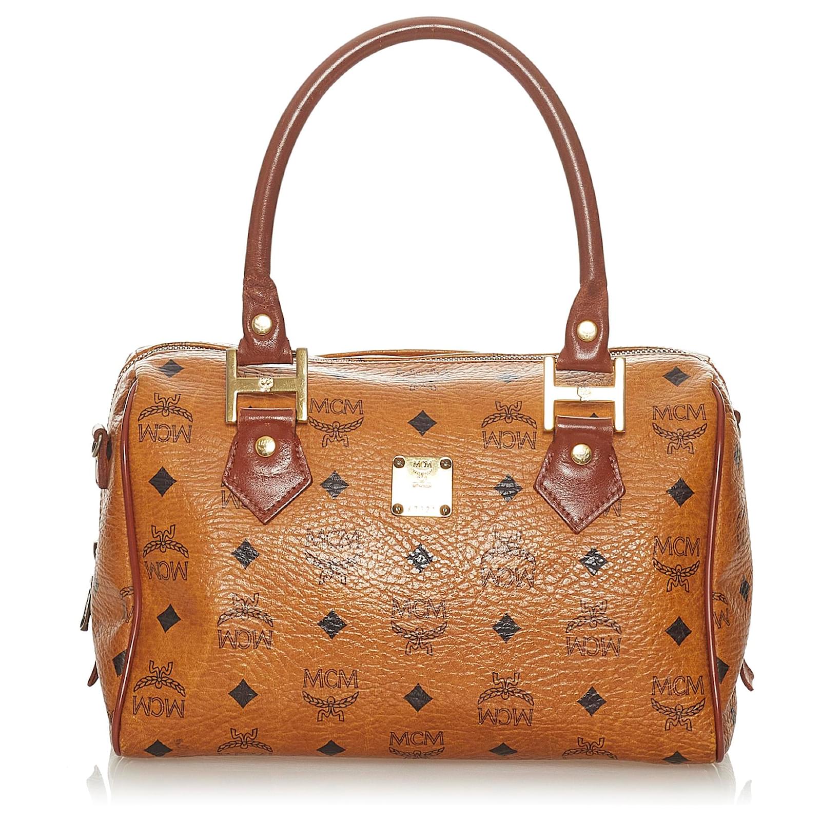 MCM Brown Visetos Leather Satchel Pony-style calfskin ref.598908 - Joli ...