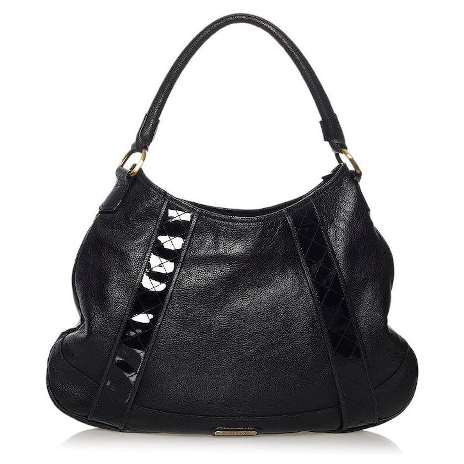 Burberry Leather Hobo Bag Black ref.599321 - Joli Closet