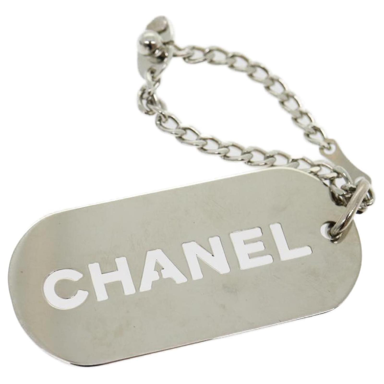 CHANEL Plate Charm metal Silver CC Auth ar7134 Silvery ref.600521 ...