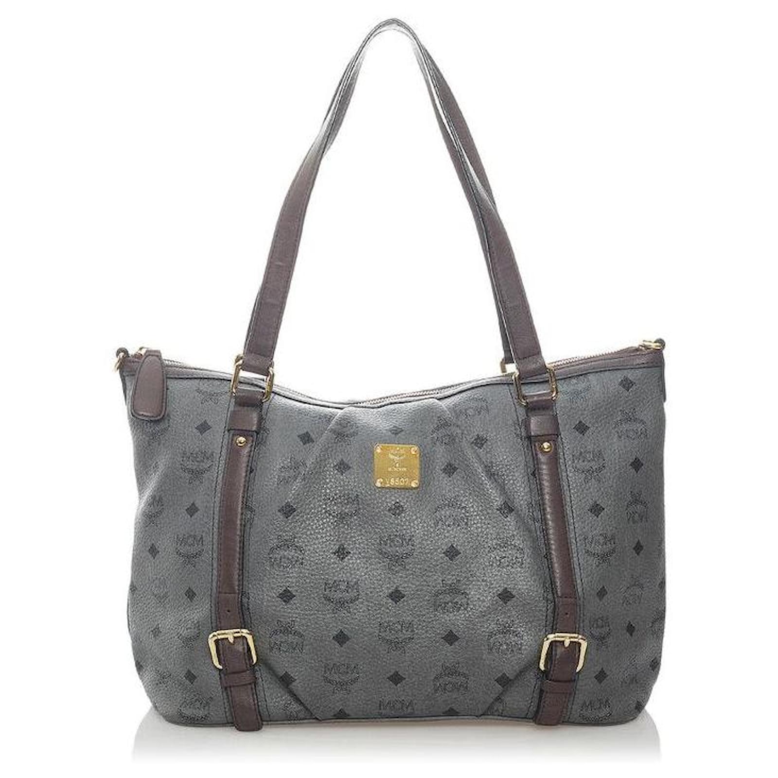 MCM Visetos Tote Bag Grey Cloth ref.602693 - Joli Closet