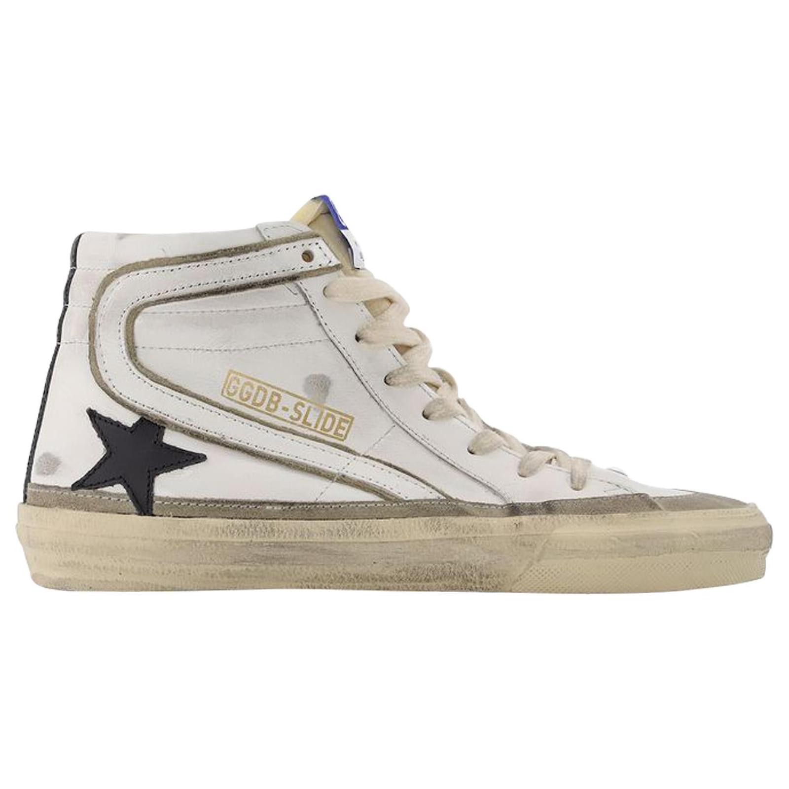 Golden Goose Deluxe Brand Baskets Slide en Cuir Blanc ref.603868 - Joli ...