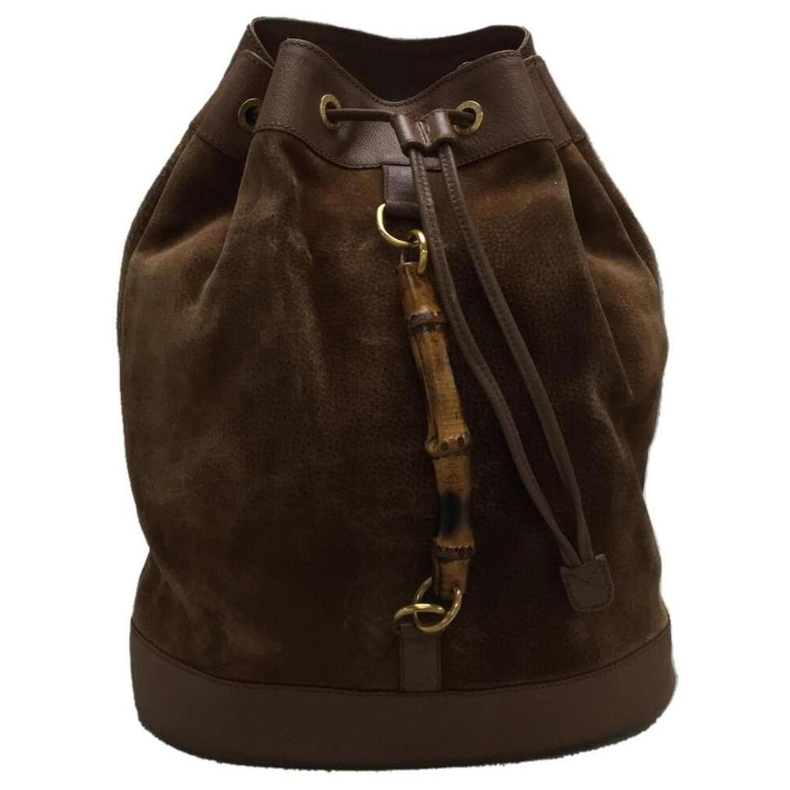 Gucci Backpacks Brown Suede ref.604135 - Joli Closet