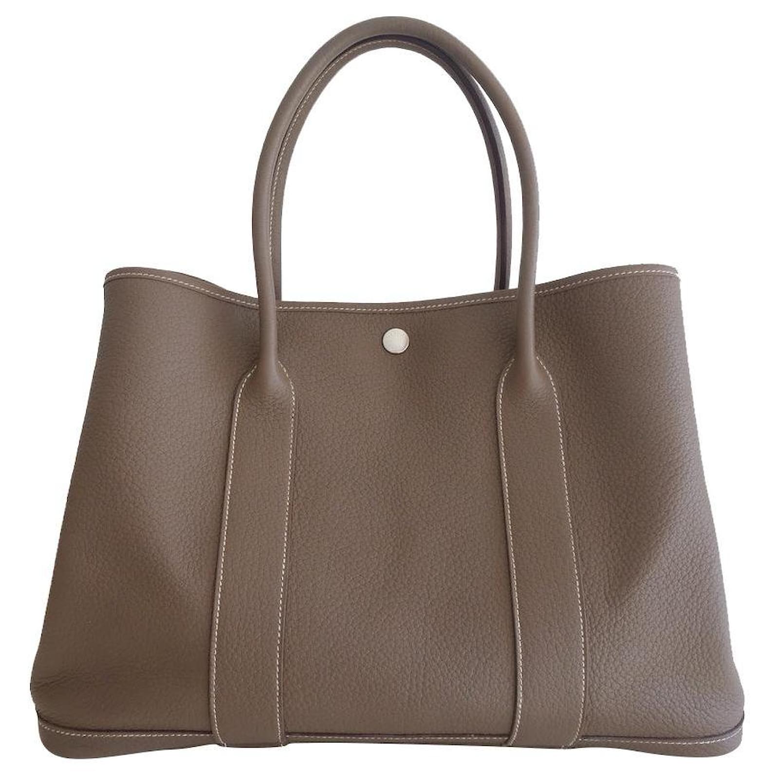 Hermès Garden Party etoupe bag Grey Leather ref.604869 - Joli Closet