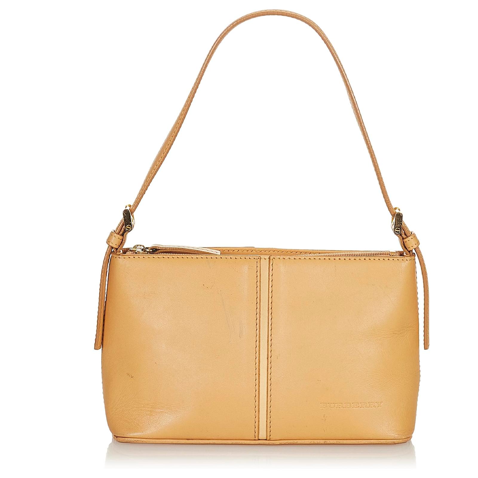 Burberry Brown Leather Shoulder Bag Light brown Pony-style calfskin ref ...